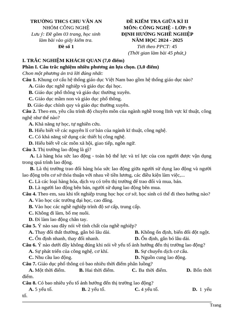 CN - K9 - ĐỀ 2 - KTGK II - 2025 | PDF