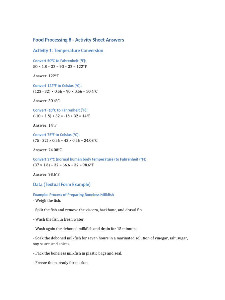 Food_Processing_Activity_Sheet | PDF