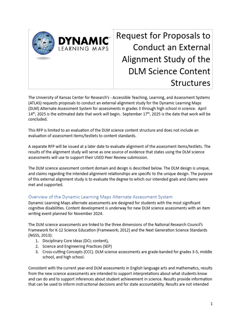 DLM Science - RFP For Phase 1 2025 External Alignment Study - SOW With ...