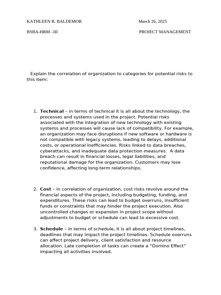 project management activity | PDF | Risk | Budget