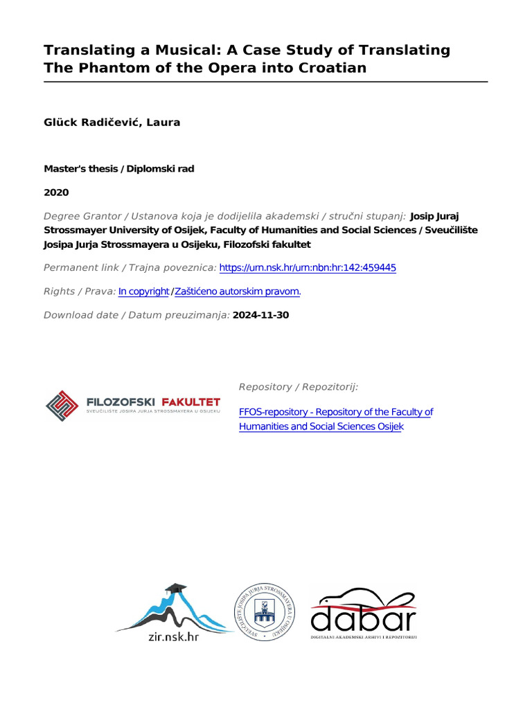 gluck-radicevic_laura_ffos_2020_dipl_sveuc | PDF | Musical Theatre ...