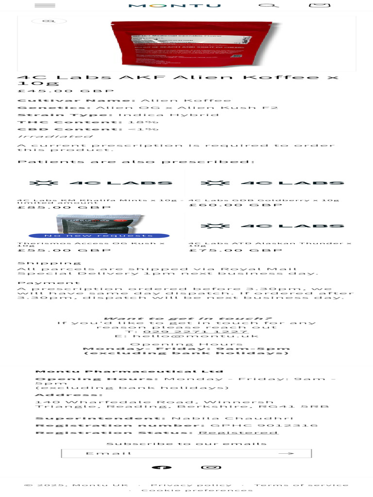4C Labs AKF Alien Koffee X 10g - Montu UK | PDF