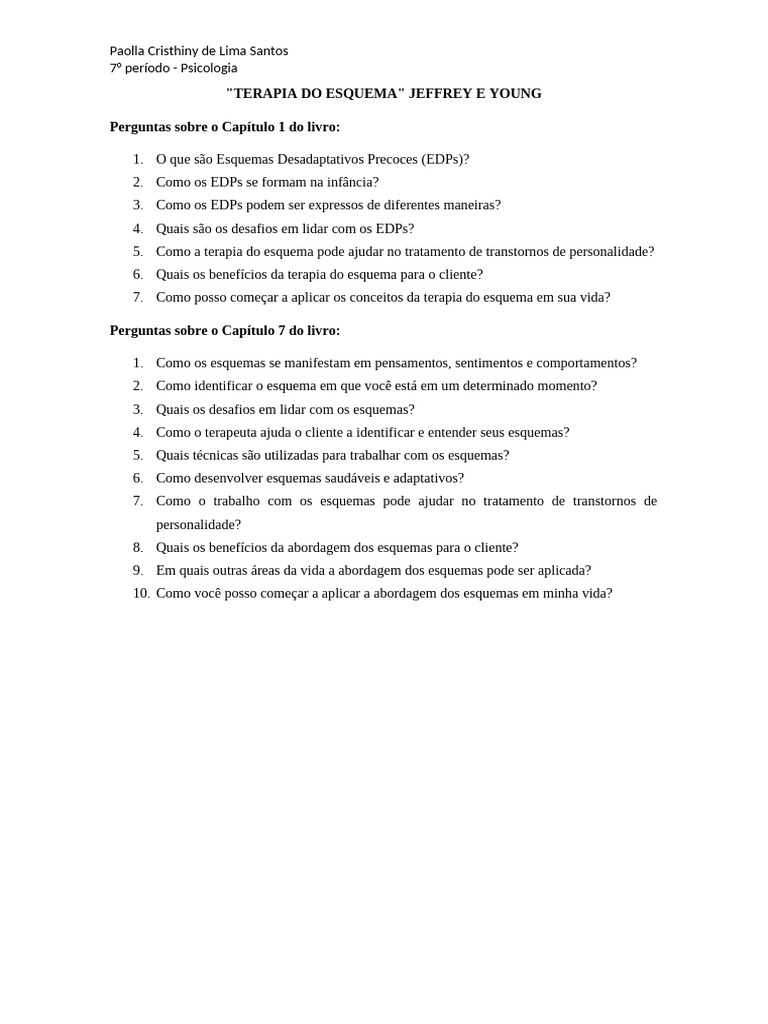 Terapia Do Esquema | PDF