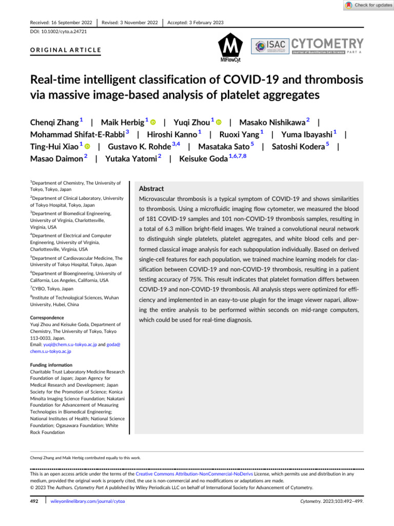 COVID-19 Thrombosis Classification via Imaging | PDF | Thrombosis