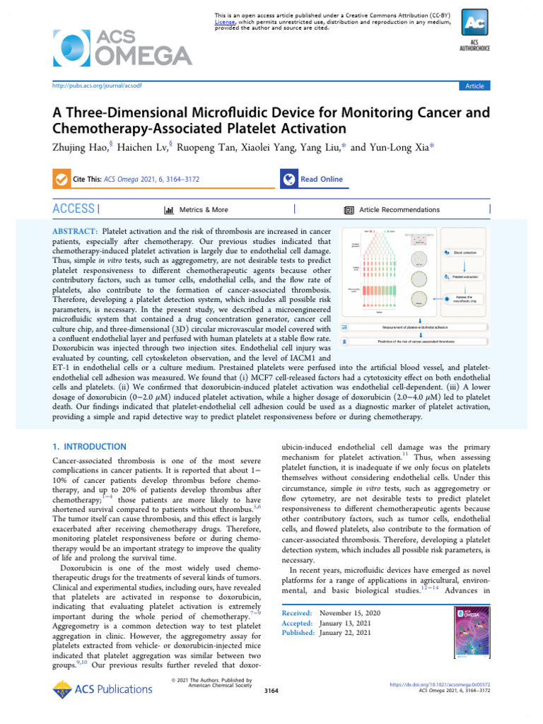 Hao 2021 A Three Dimensional Microfluidic de | PDF | Chemotherapy ...