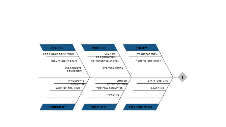 Blue White Fishbone Diagram Chart | PDF