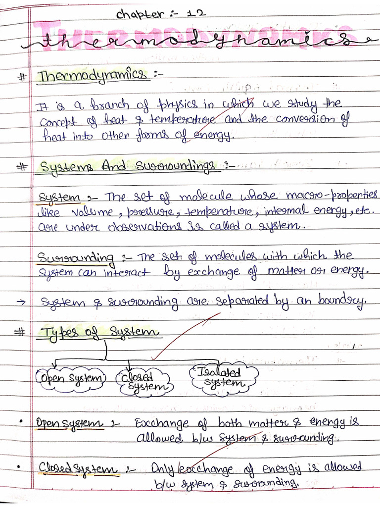 Thermodynamics Class Notes | PDF