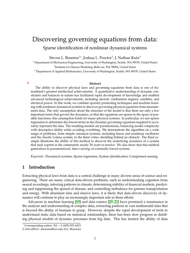 传统SINDy | PDF | Regression Analysis | Nonlinear System