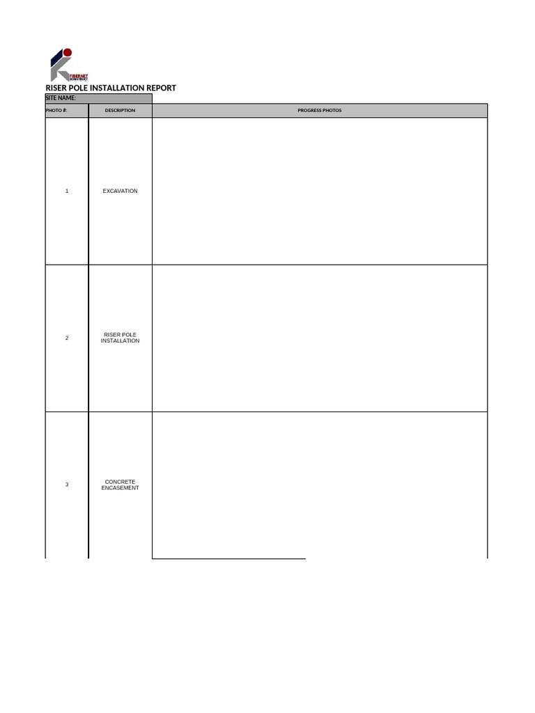 Riser Pole Installation Report Davao City | PDF