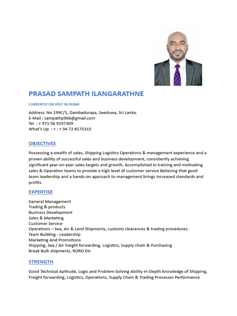 PRASAD CV - UPDATED 10-01-2024 - 1 | PDF | Cargo | Logistics