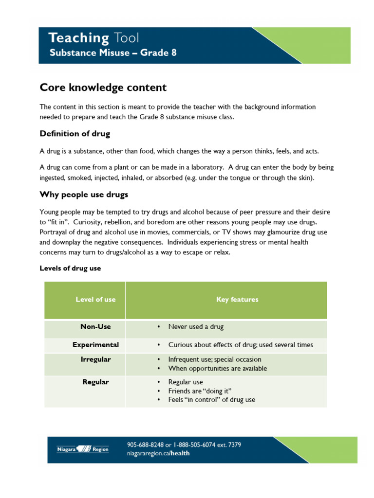 Substance Misuse Core Content Knowledge | PDF | Substance Abuse ...