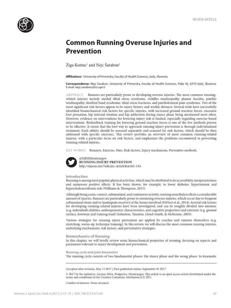 Common Running Overuse Injuries and Prevention | PDF | Knee | Running