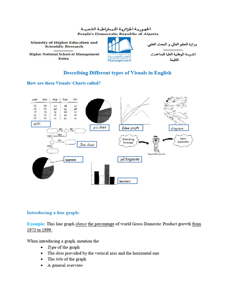 ENSM- Describing Different types of Visuals in English (1) (1) | PDF