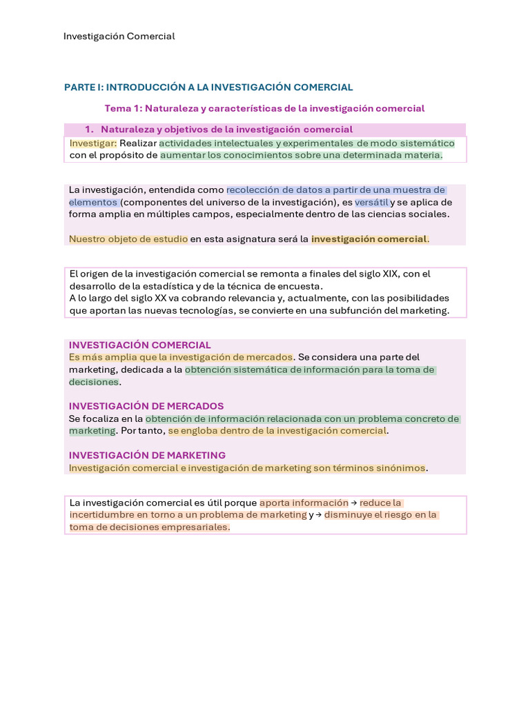 IC Tema 1 | PDF | Investigación de mercado | Datos