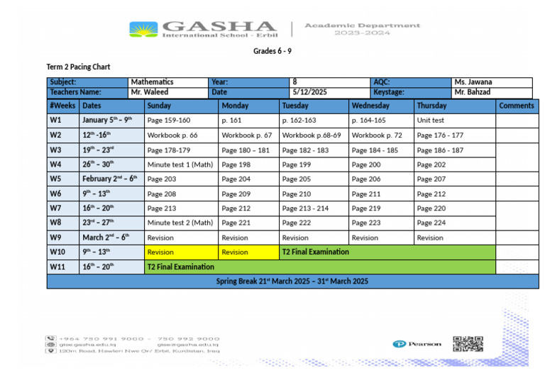 Pacing_chart tempate Grades 8 2024_-_2025[ | PDF