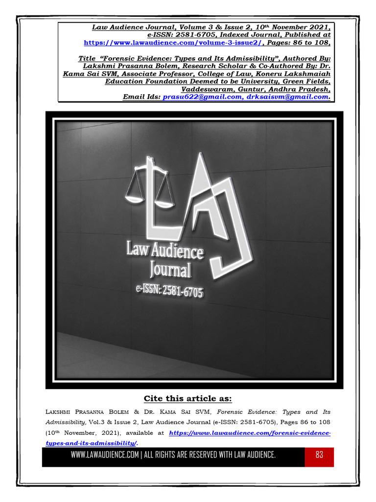 Forensic Evidence Types and Its Admissibility | PDF | Fingerprint ...