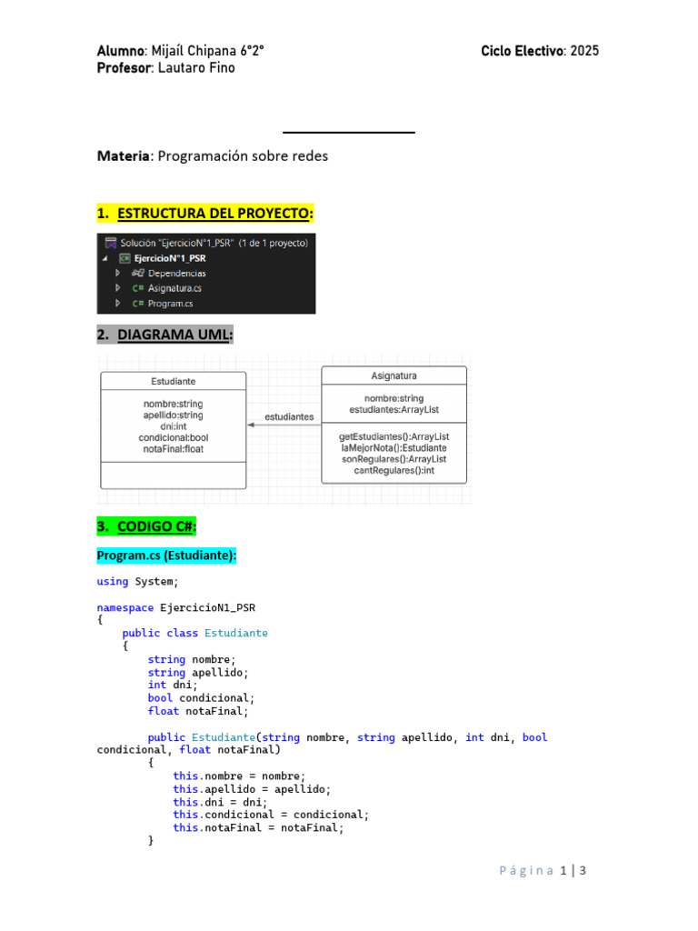Proyecto de Programación en C# | PDF | C Sharp (lenguaje de ...