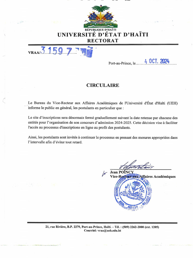 Circulaire Relative À La Fermeture de Manière Graduelle Du Site D ...