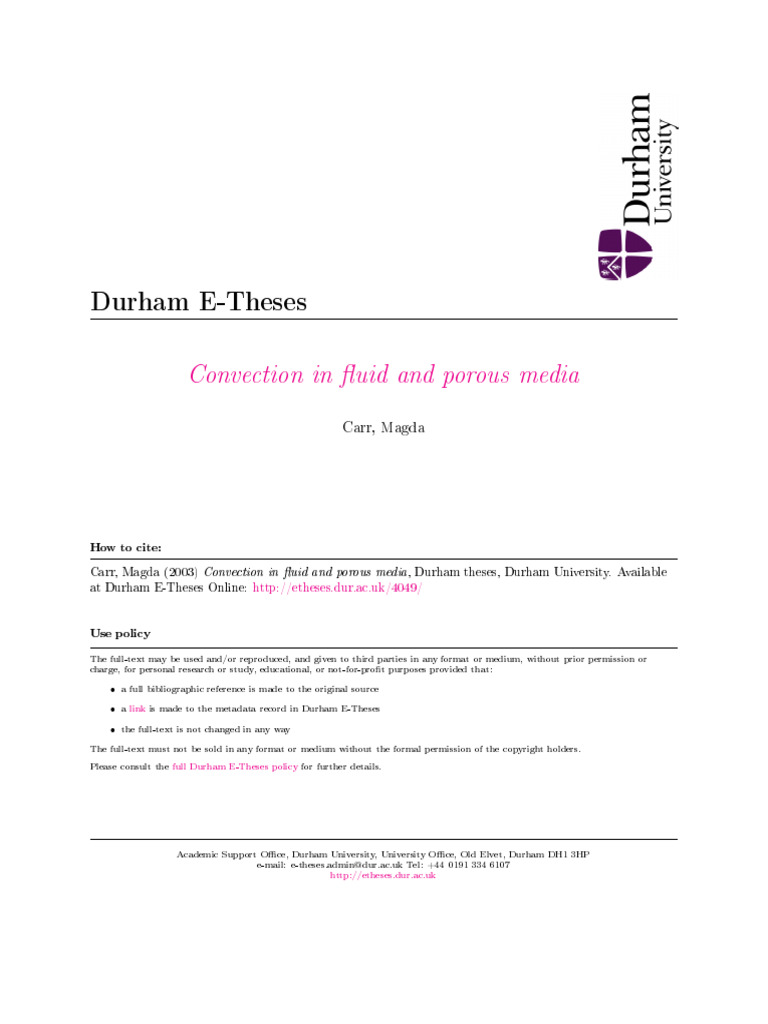 Convection in Fluid and Porous Media | PDF | Nonlinear System ...
