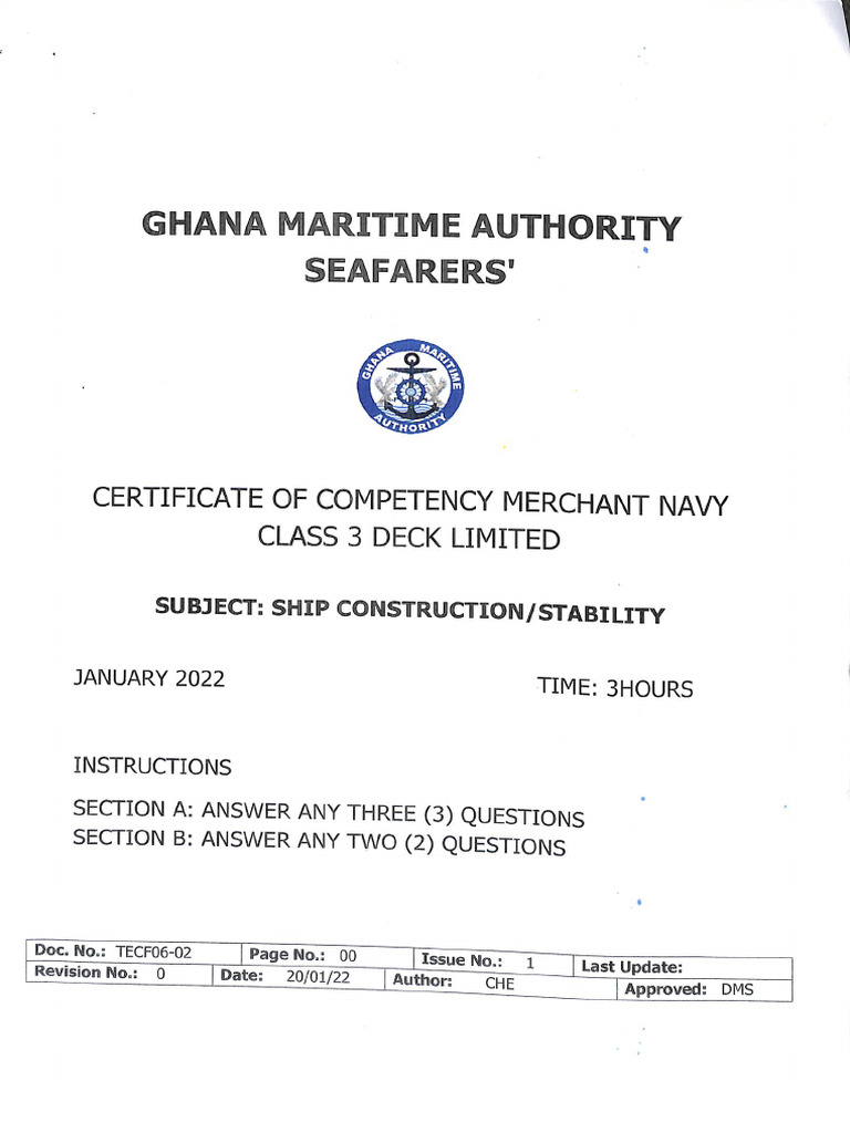 CoC Merchant Navy Class 3 Deck - GMA - 50 | PDF