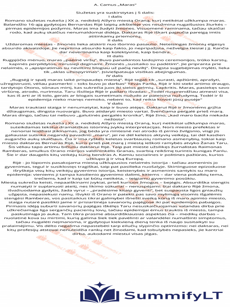 A. Camus „Maras“ | PDF