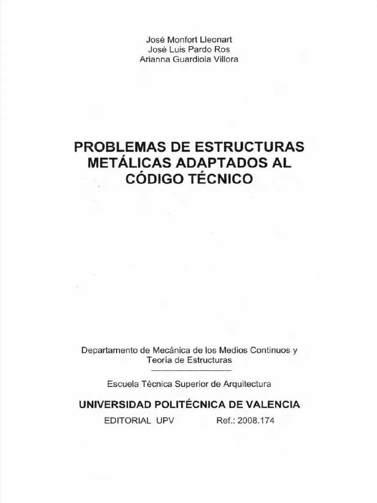 PDF Problemas de Estructuras Metalicas Adaptados Al Codigo Tecnico Compress | PDF