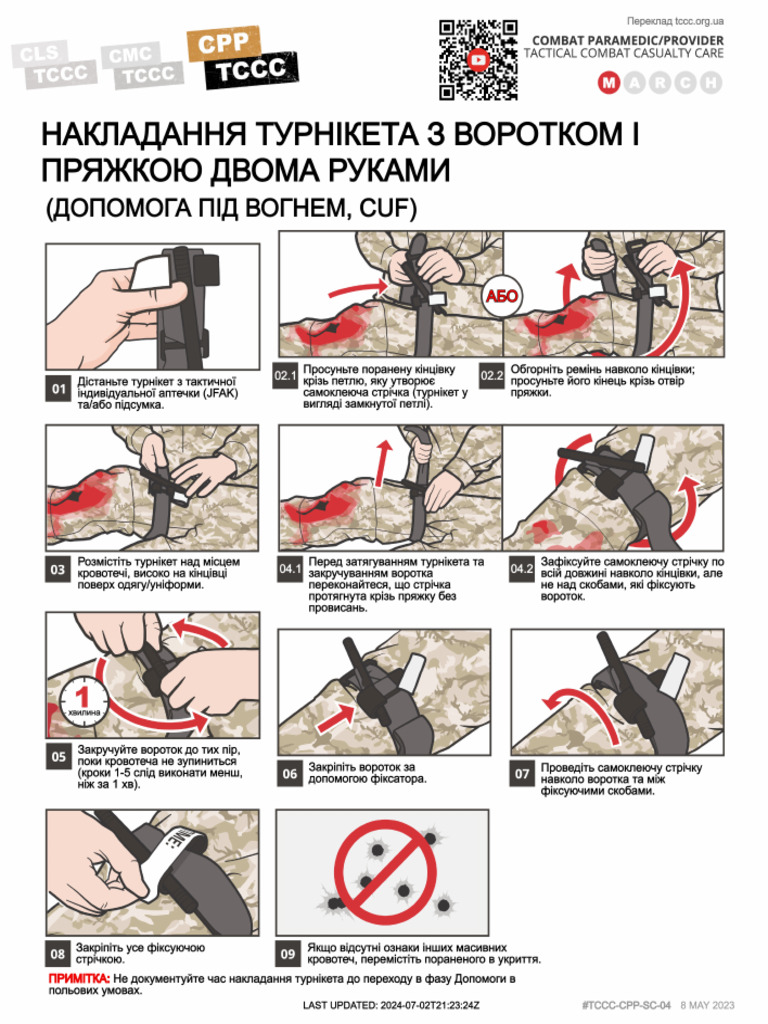 TCCC CPP Skill Card 4 Two Handed Windlass Tourniquet Ua | PDF