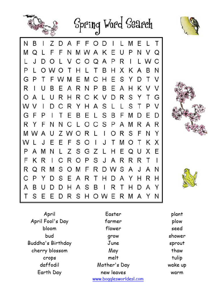 Spring Wordsearch | PDF