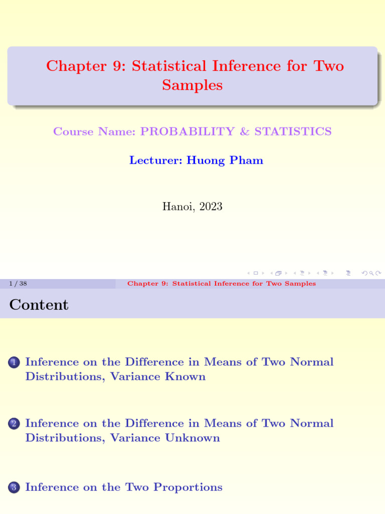 Chapter 10. Statistical Inference for Two Samples | PDF | Confidence ...