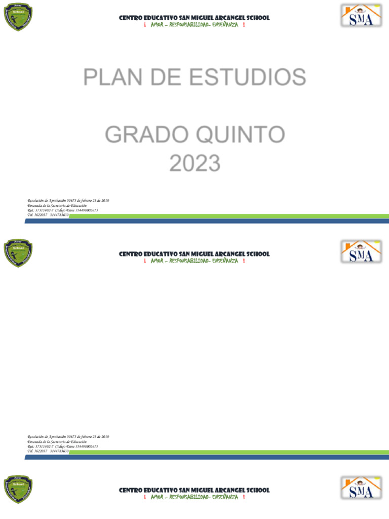PLAN DE ESTUDIOS GRADO QUINTO | PDF | Aprendizaje | Matemáticas