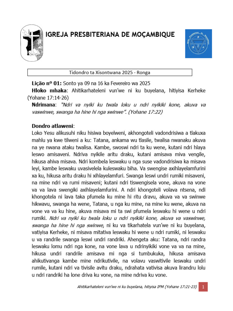 Estudos Da Ed Ronga 2025 | PDF