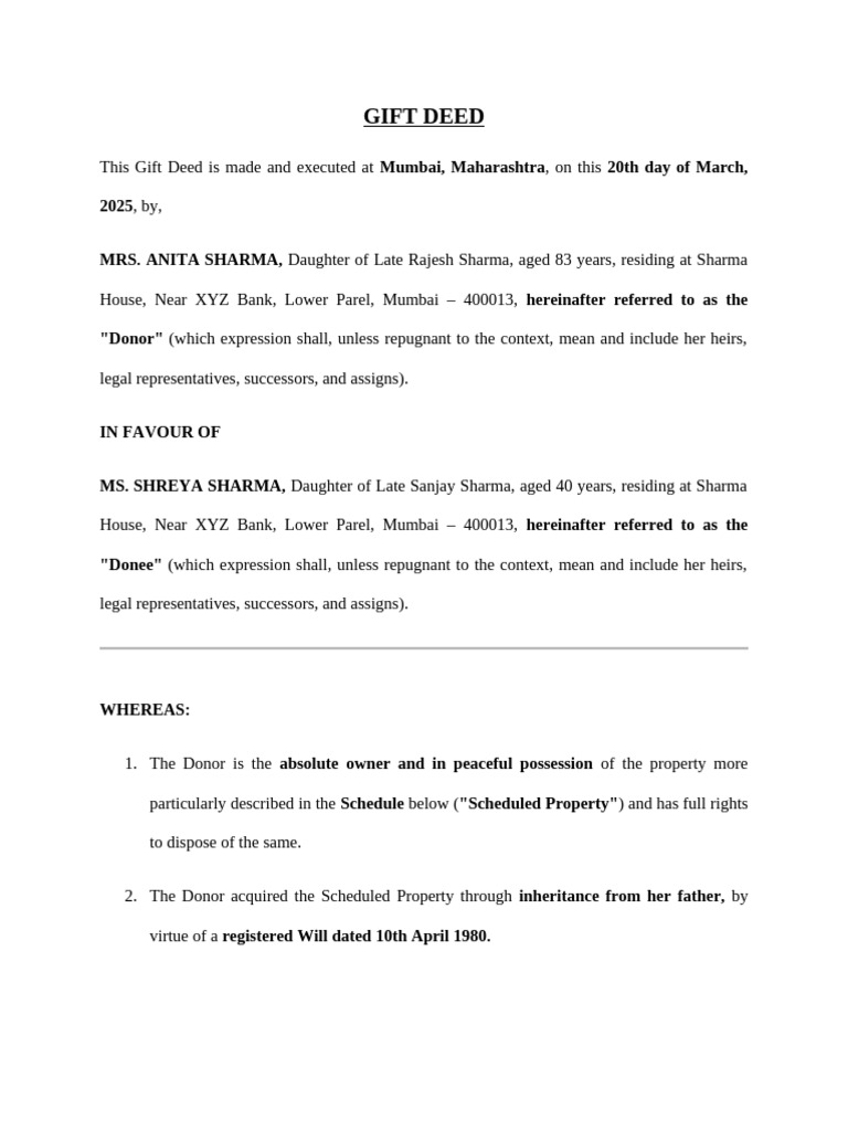 A024 Gift Deed DPC Assignment | PDF | Easement | Deed