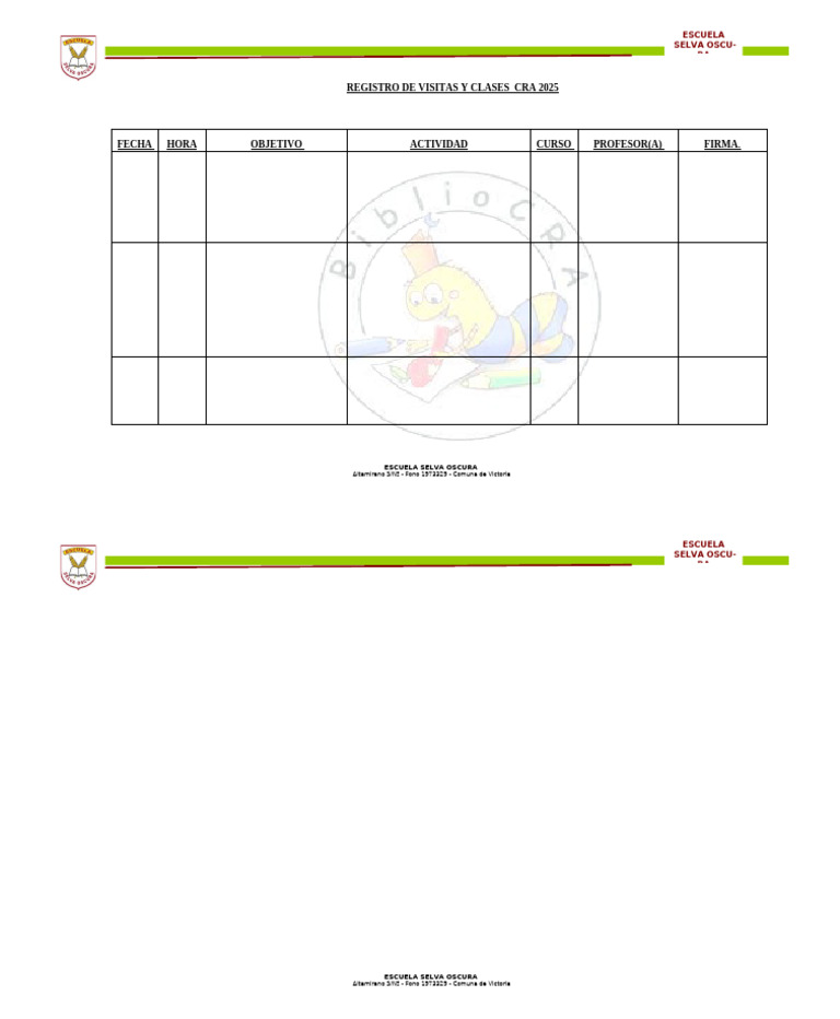Registro de Visitas Al Cra | PDF