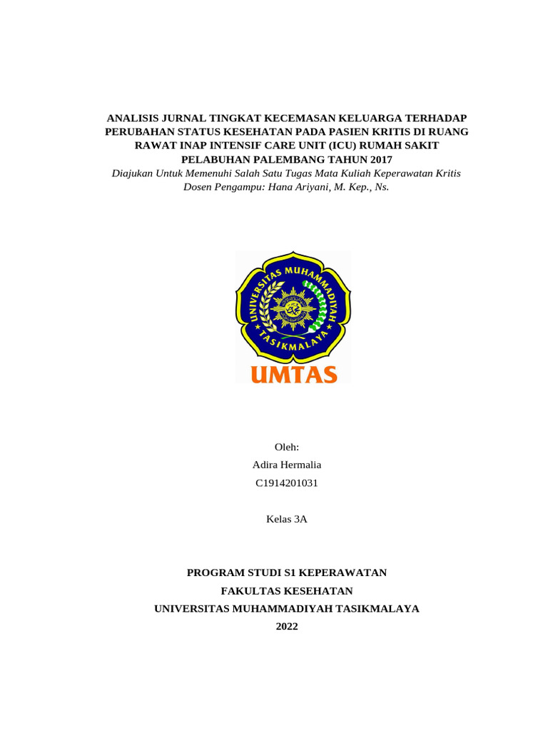 ADIRA HERMALIA - 3A - TUGAS INDIVIDU 2 - KEPERAWATAN KRITIS | PDF
