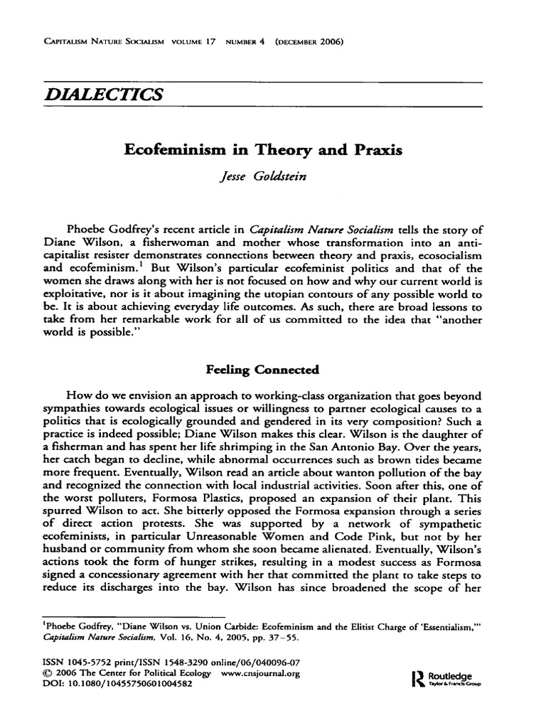 Ecofeminism in Theory and Prax | PDF