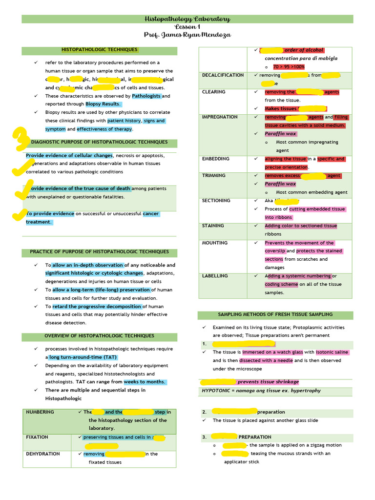 Histolab Lesson1 | PDF | Histopathology | Histology