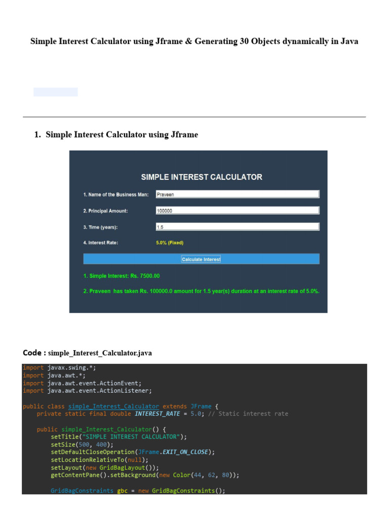 KNA -12 SI_Calculator_&_Dynamic_Objects_Creation | PDF | Object Oriented Programming | Computer ...