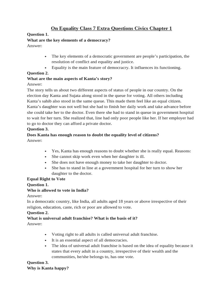 Civics Chapter 1 Class 7 | PDF | Social Policy | Justice