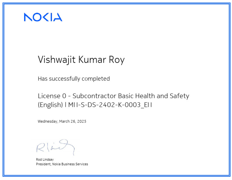 Vishwajit - Kumar - Roy - L0 Certificate | PDF