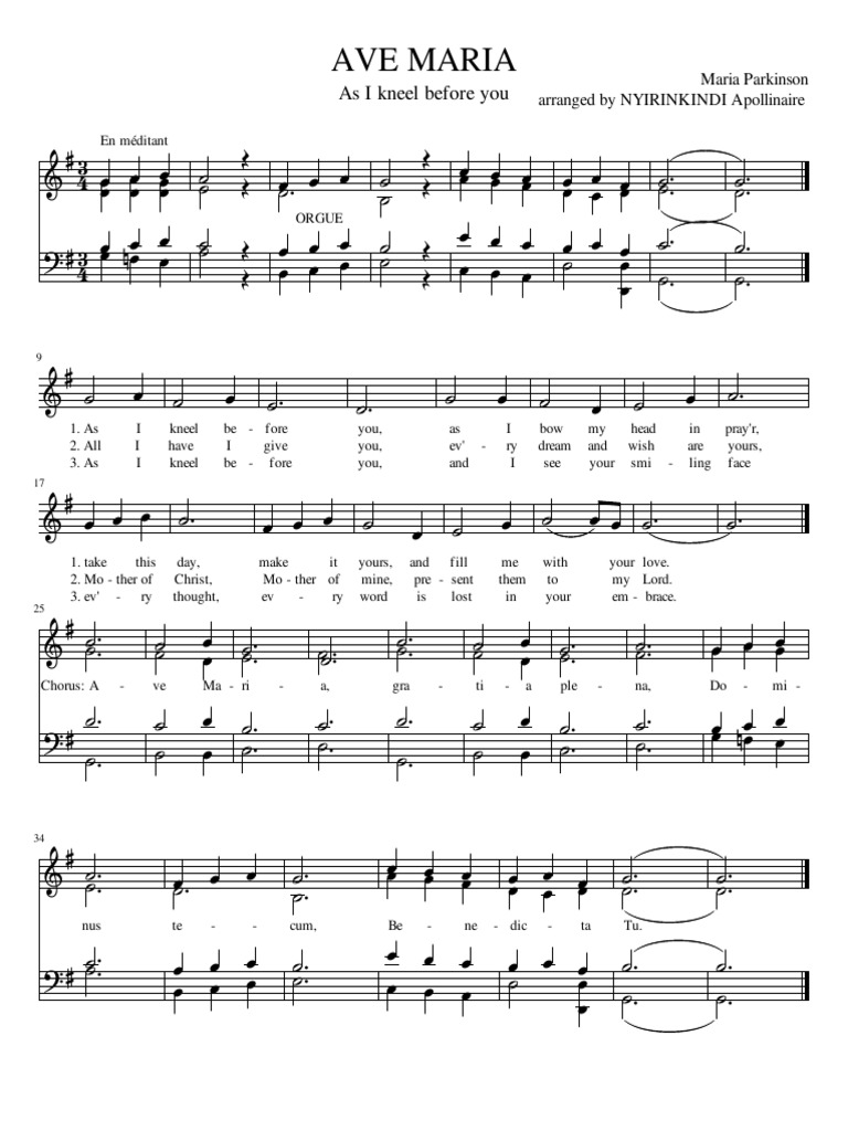 Ave Maria by Maria Parkinson | PDF