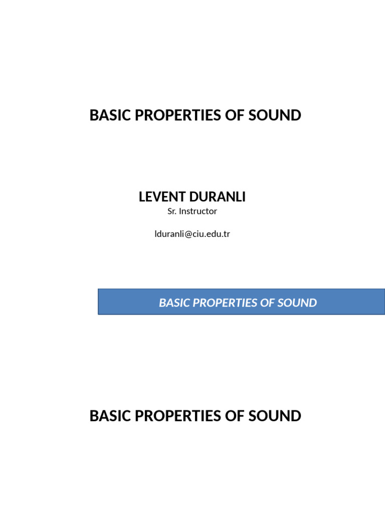 Understanding Sound Properties | PDF | Sound | Frequency