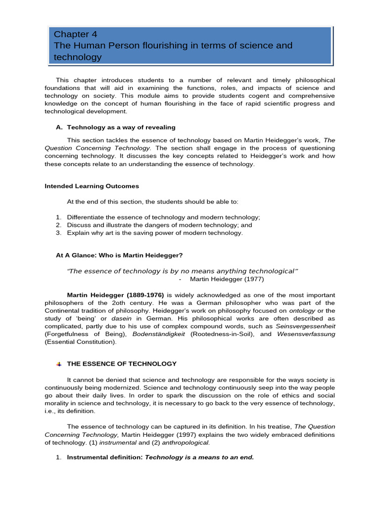 Understanding Heidegger's Technology Essence | PDF | Martin Heidegger | Liberal Arts Education