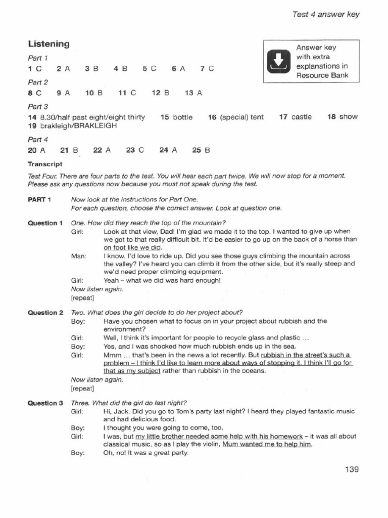 Listening TEST 4 FS 2 - Answers | PDF