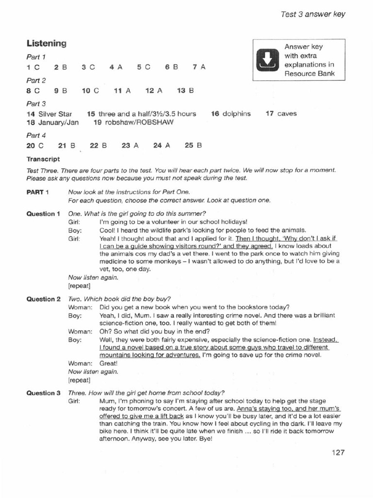 Listening TEST 3 FS 2 - Answers | PDF
