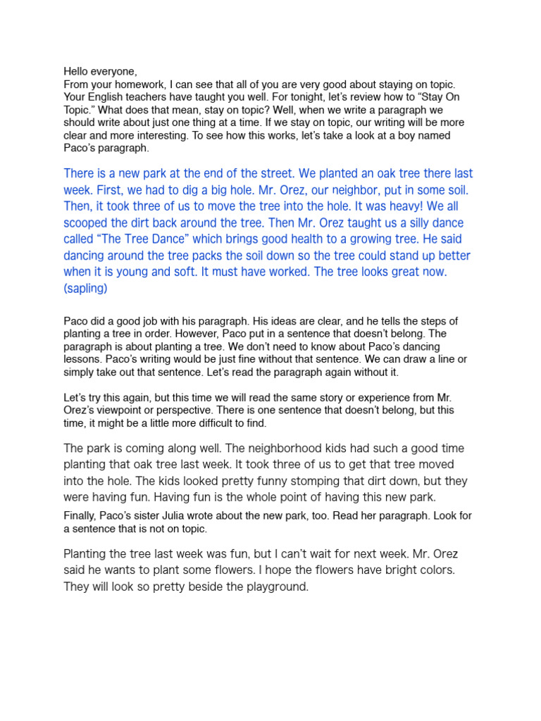 How to Stay On Topic in Writing | PDF