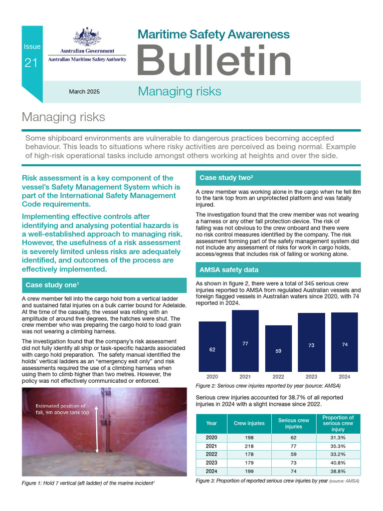 Maritime Safety Awareness Bulletin issue 21 - Managing risks | PDF ...