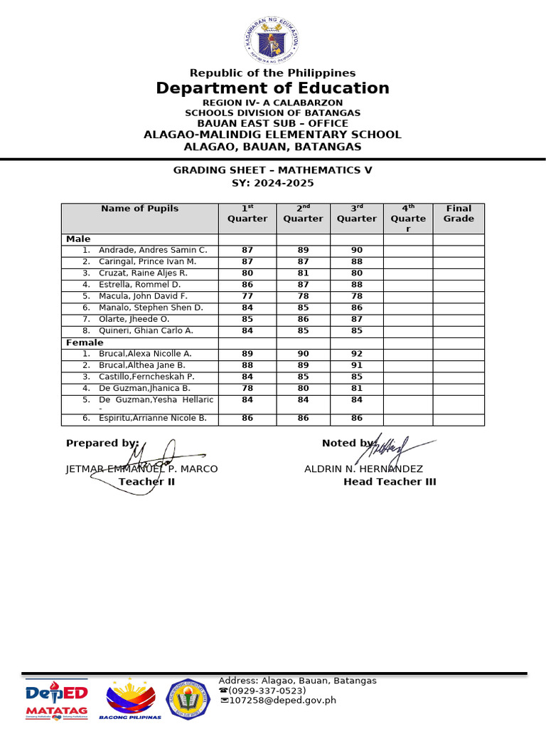 Grade 5 Mathematics | PDF