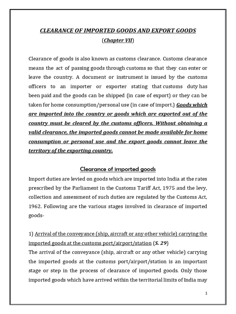 Law Relating To Customs, Foreign Exchange and Foreign Trade - Part 3 ...