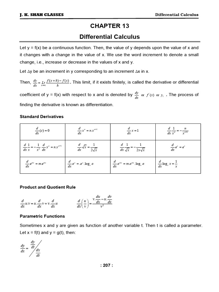 157 Ch09 MATHS Differential Calculus | PDF | Function (Mathematics) | Derivative