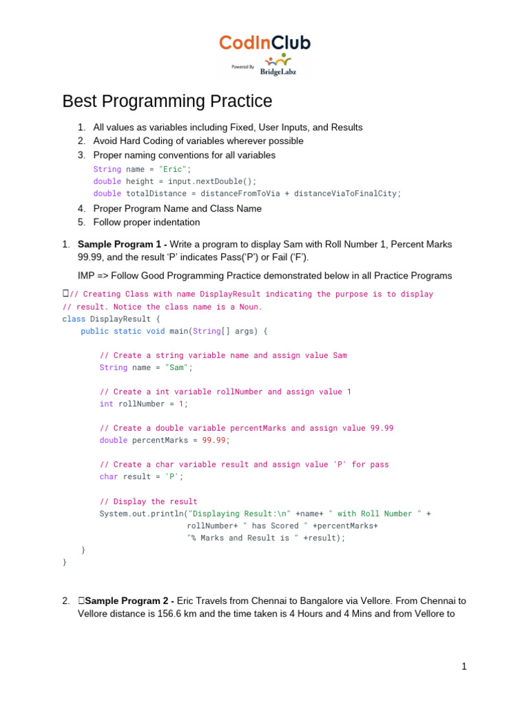 Pallavi Singh - 02 Java Programming Elements Level 1 Lab Practice | PDF | Area | Multiplication